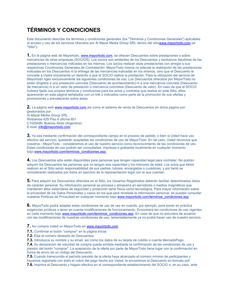 TÉRMINOS Y CONDICIONES