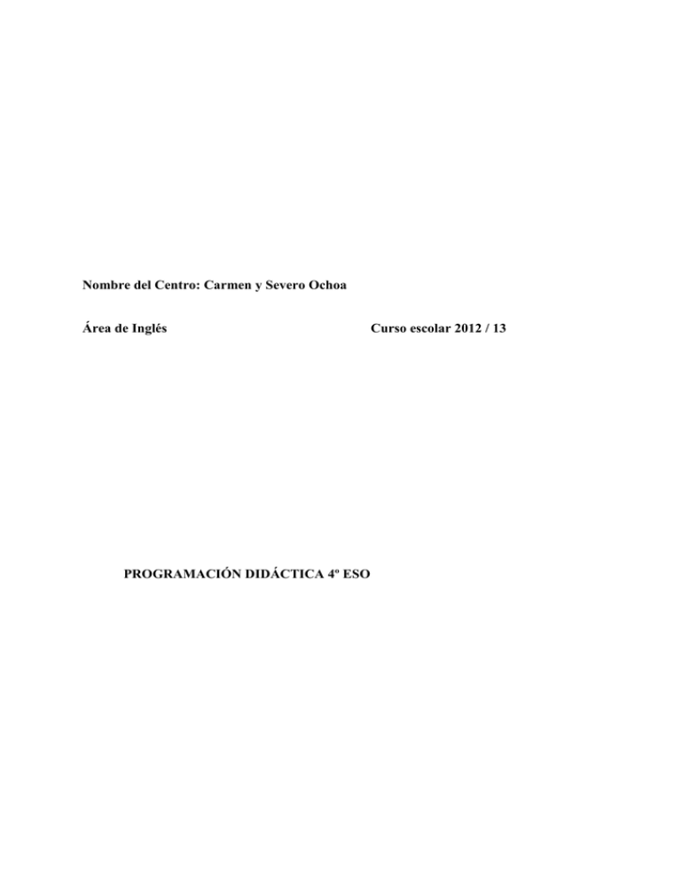 Real English 4 Programación didáctica castellano