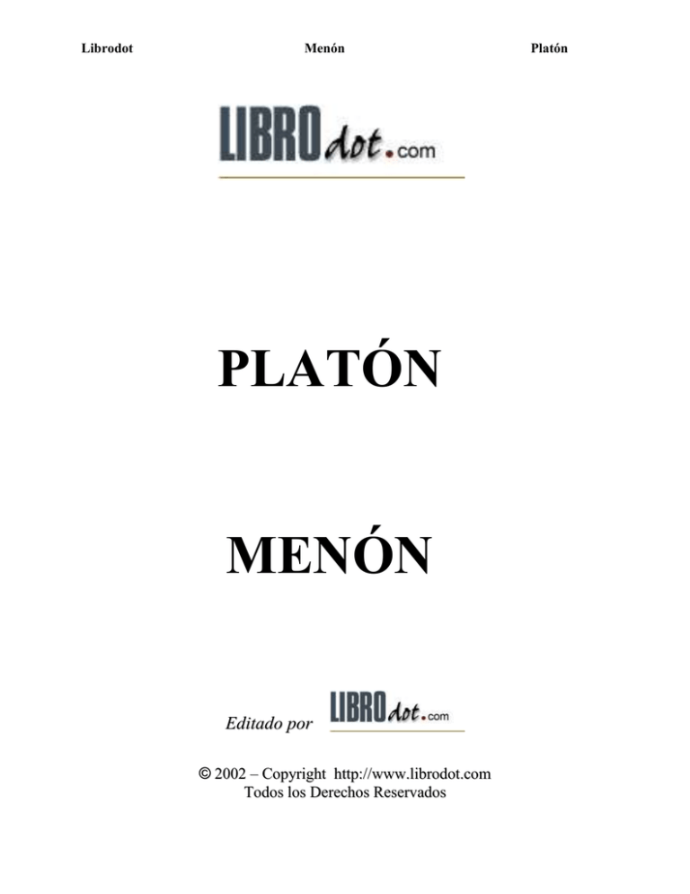 PLATÓN MENÓN E