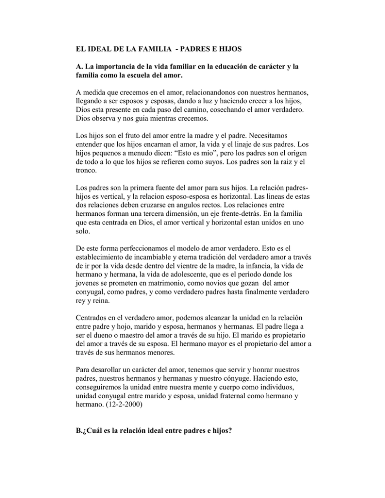 EL IDEAL DE LA FAMILIA-Padres e Hijos, Sesion