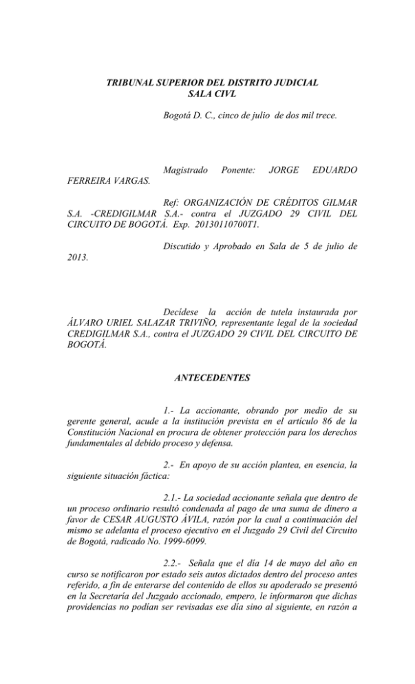 Recomposición de los términos procesales