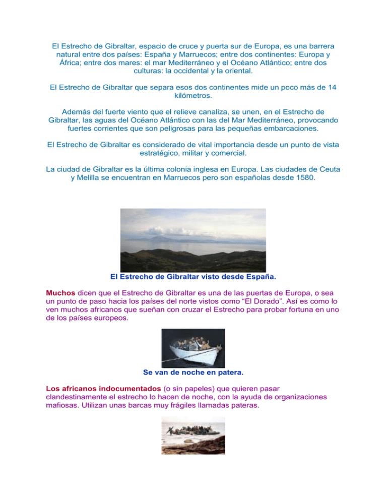 El Estrecho de Gibraltar, espacio de cruce y puerta sur de Europa