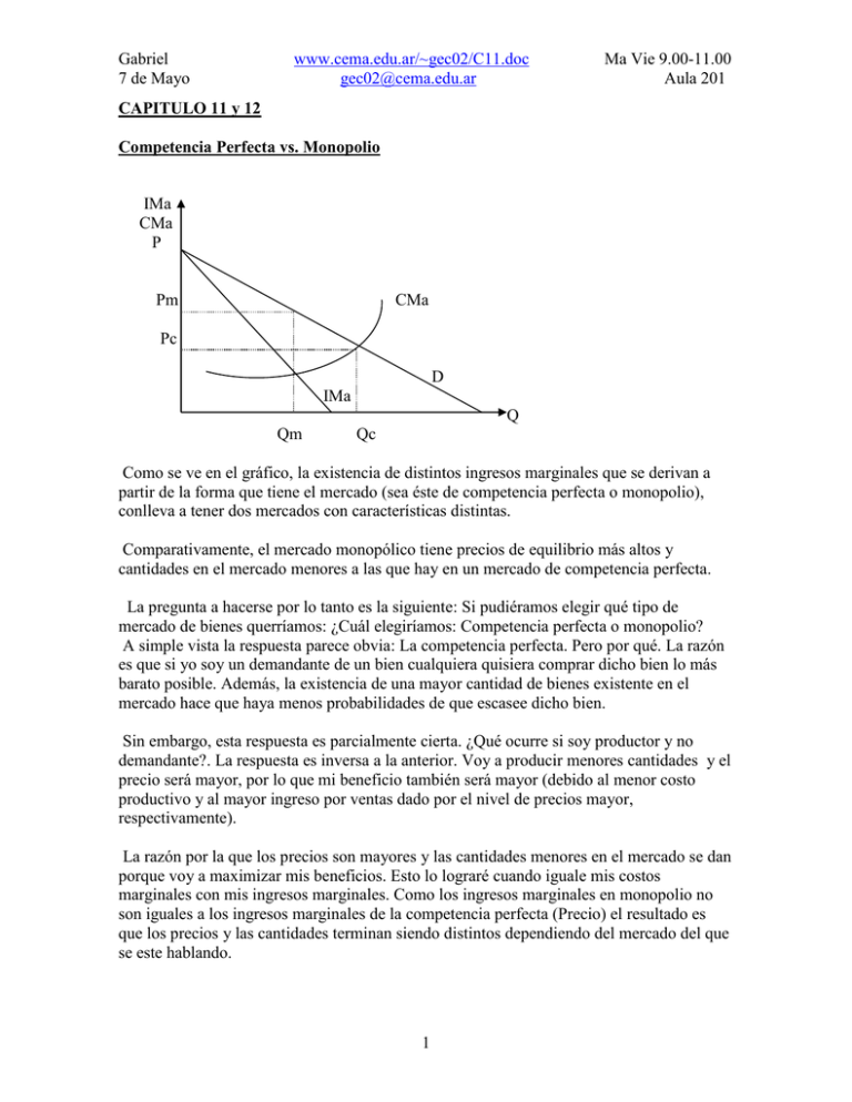 Competencia Perfecta vs