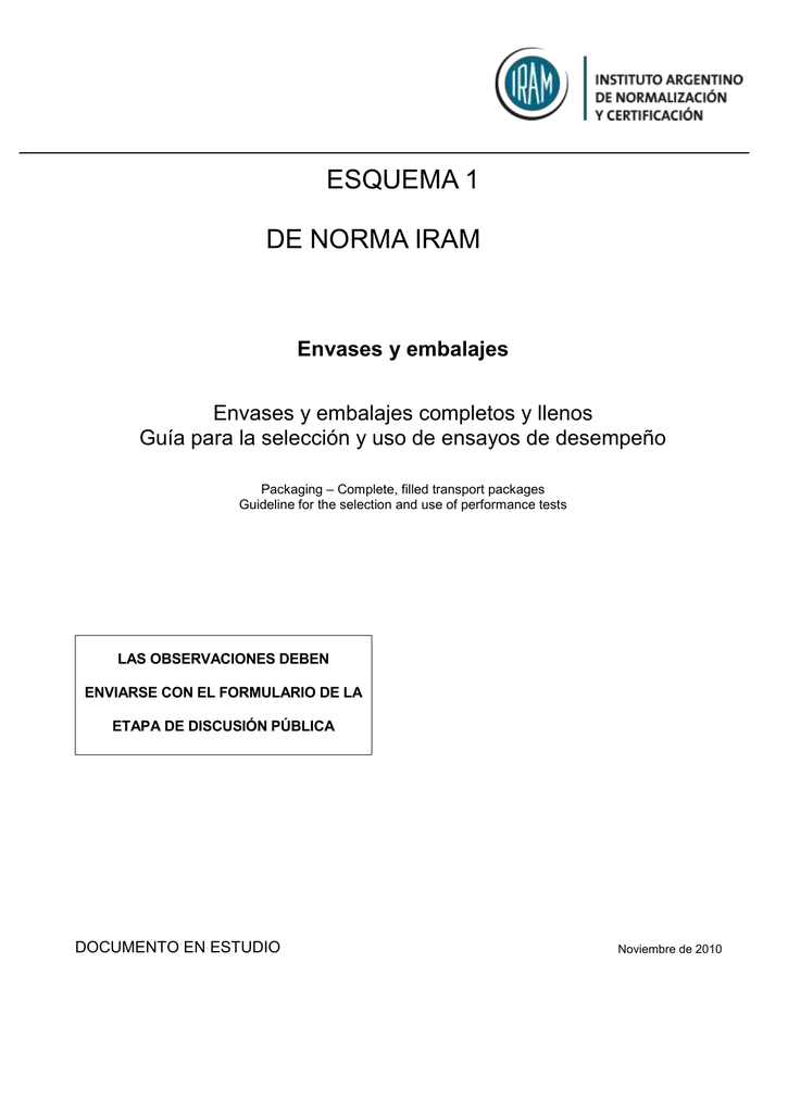 Esquema 1 de norma IRAM 6733