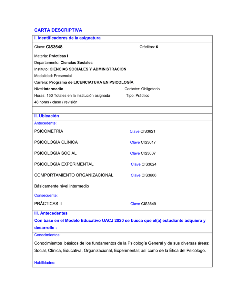 CARTA DESCRIPTIVA (FORMATO)