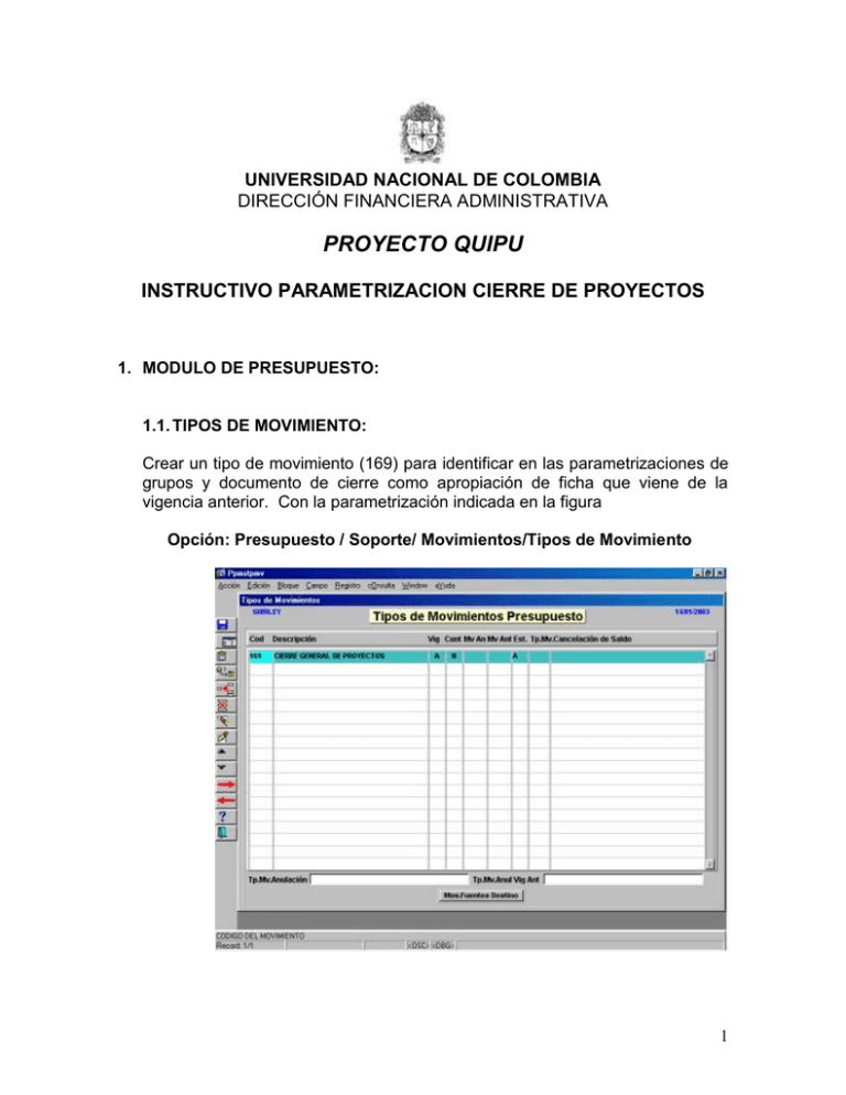 INSTRUCTIVO PROCESO CIERRE DE VIGENCIA