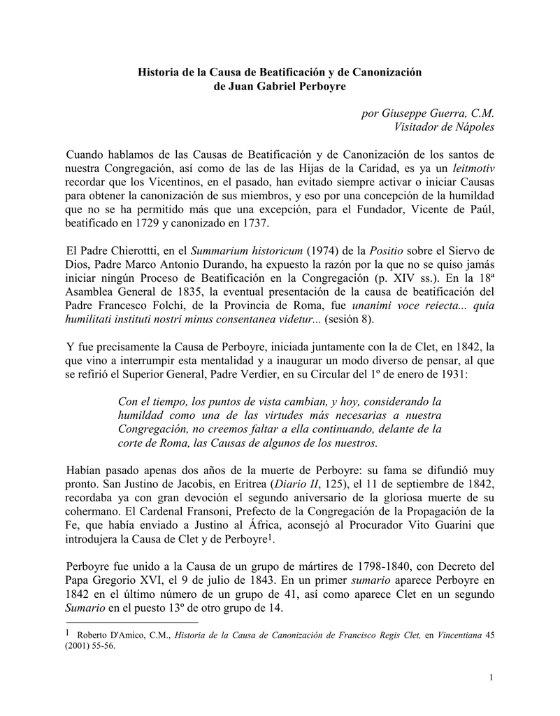 Historia de la Causa de Beatificación y de Canonización