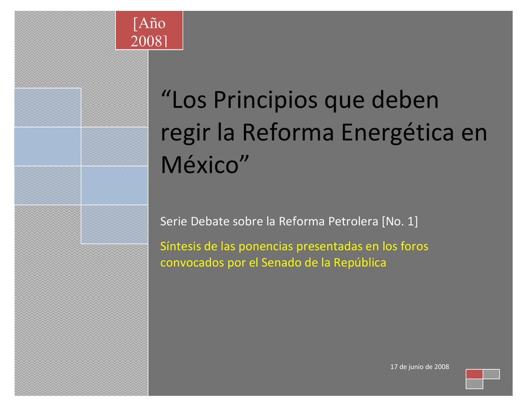 “Los Principios que deben regir la Reforma Energética en México”