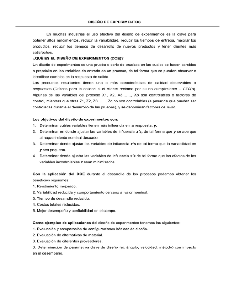 Diseño de experimentos con Minitab