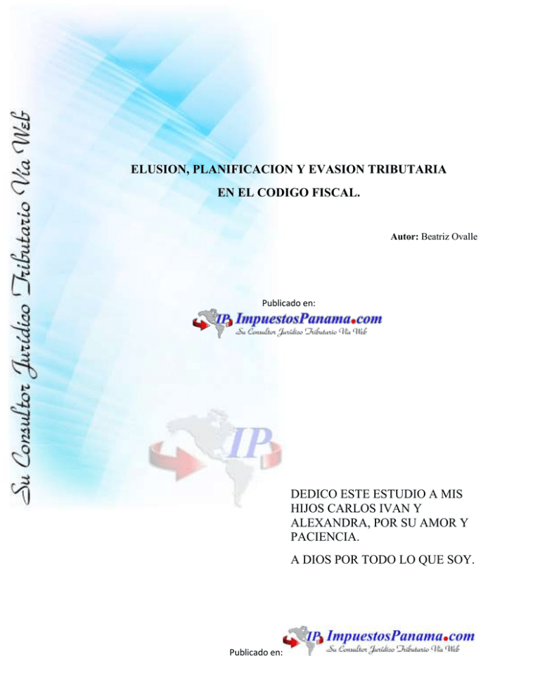 Elusión Planificación y Evasión Tributaria en el Código Fiscal