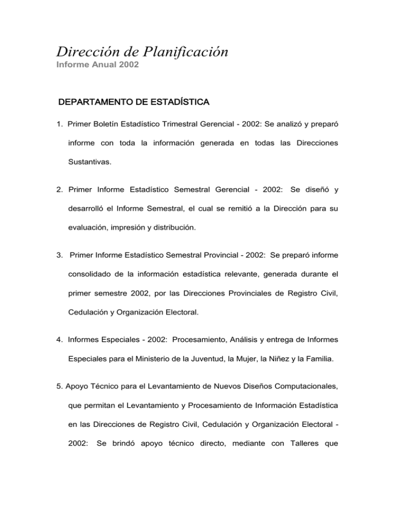 Dirección de Planificación