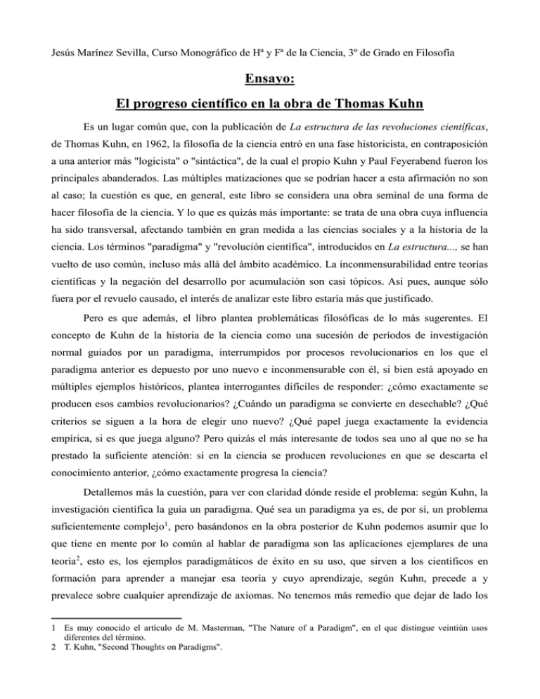 El progreso científico en la obra deThomas S. Kuhn