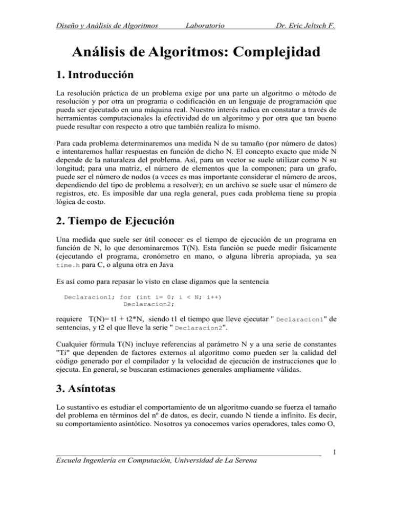 Análisis de Algoritmos: Complejidad