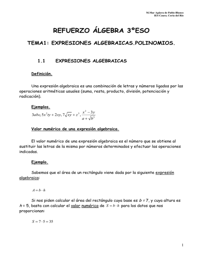 TEMA 5: EXPRESIONES ALGEBRAICAS