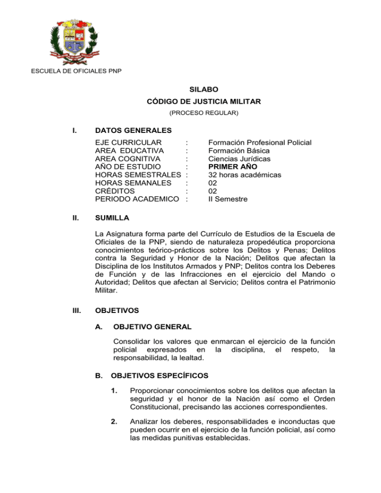 CODIGO DE JUSTICIA MILITAR