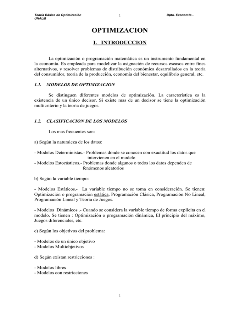 OPTIMIZACION MATEMATICA