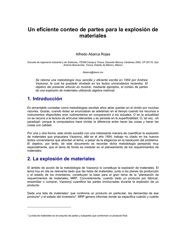 2. La explosión de materiales