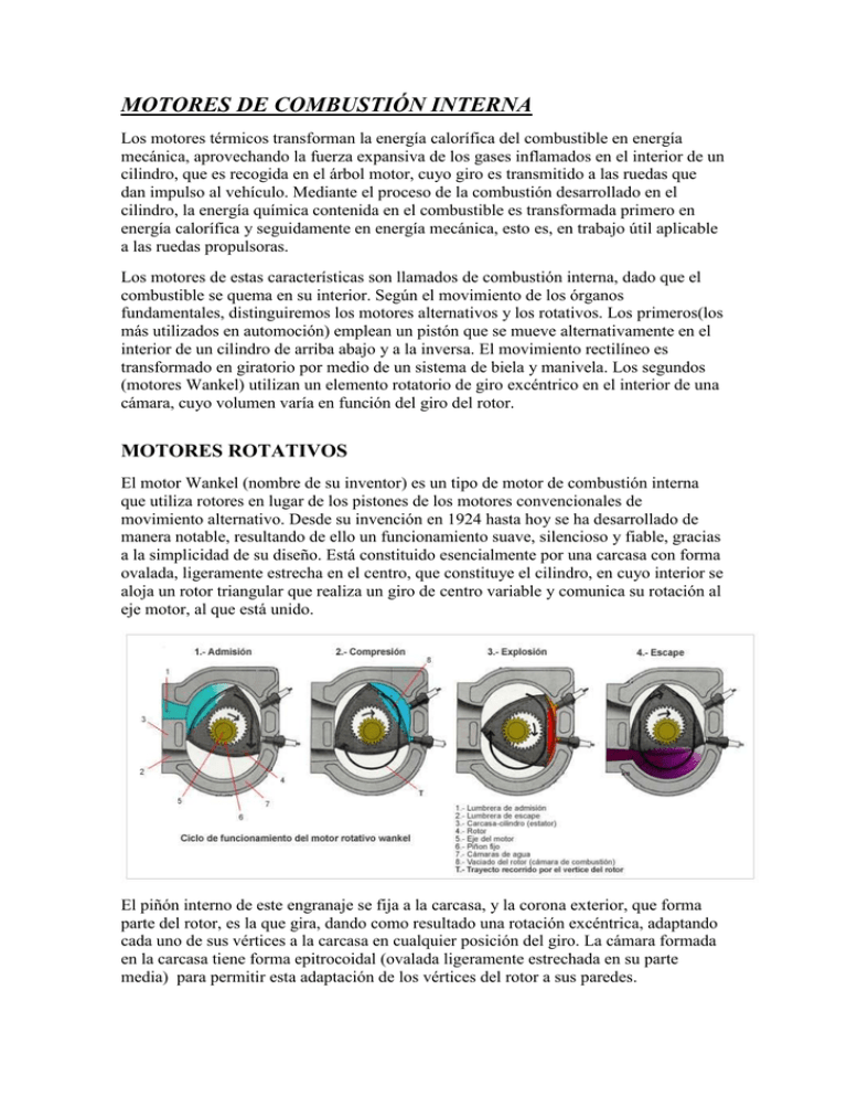 MOTORES DE COMBUSTIÓN INTERNA Los motores térmicos