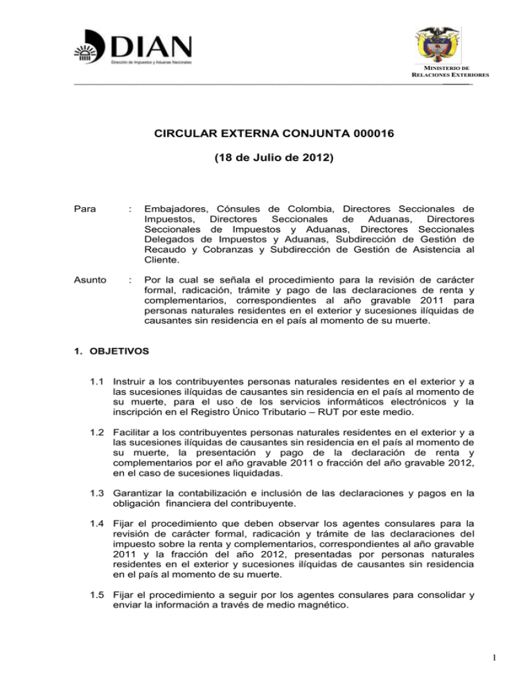 CIRCULAR EXTERNA CONJUNTA No