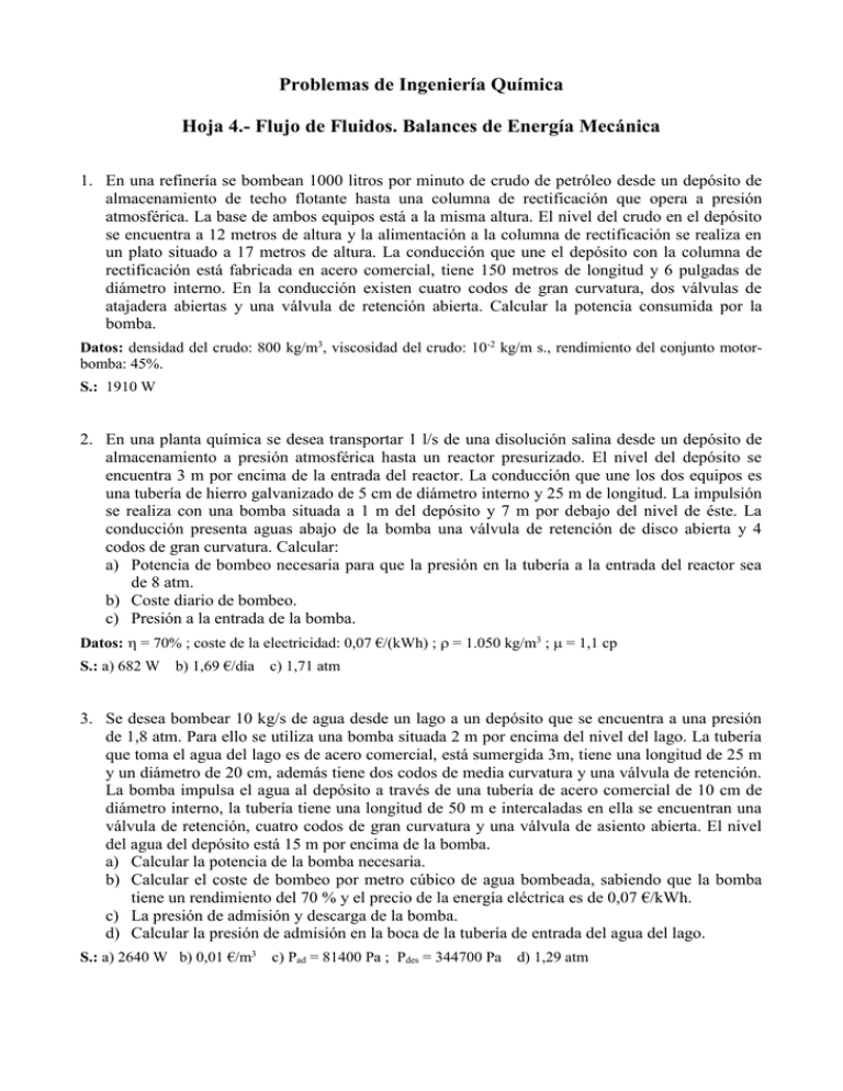 Problemas de Ingeniería Química