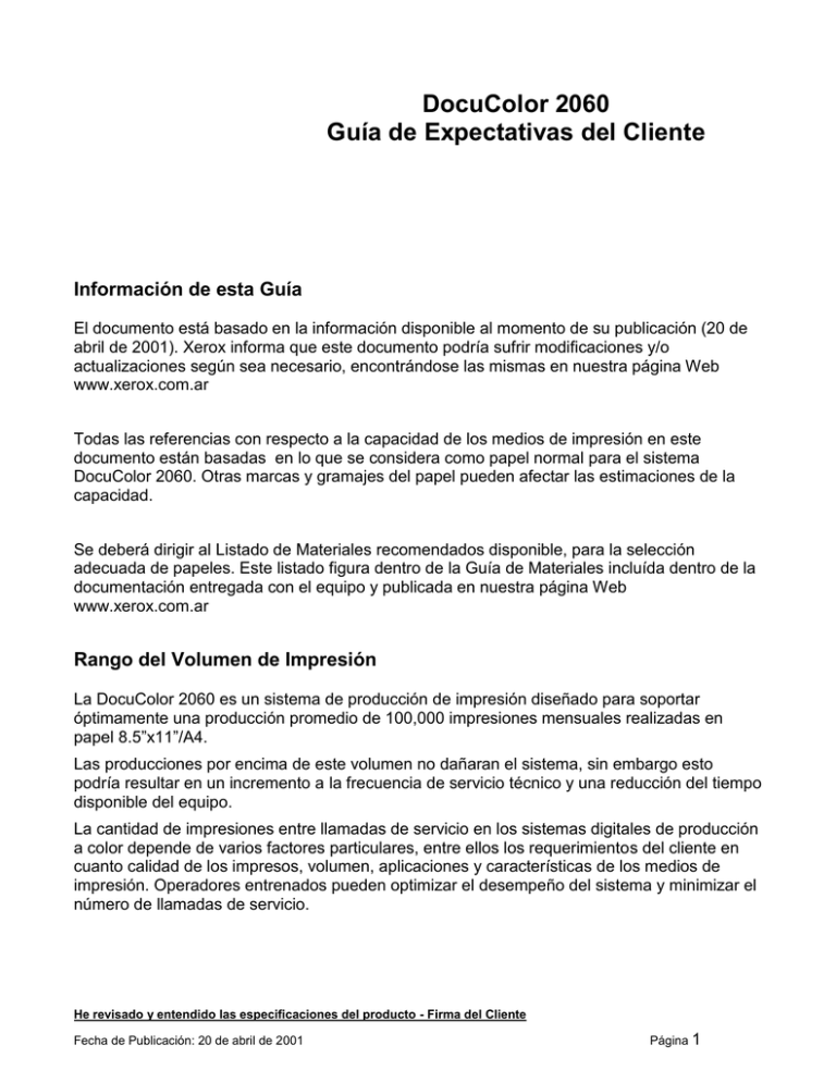 Guía de expectativas del cliente
