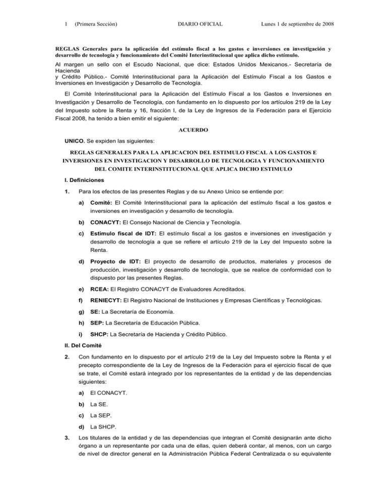 Reglas estimulo fiscal