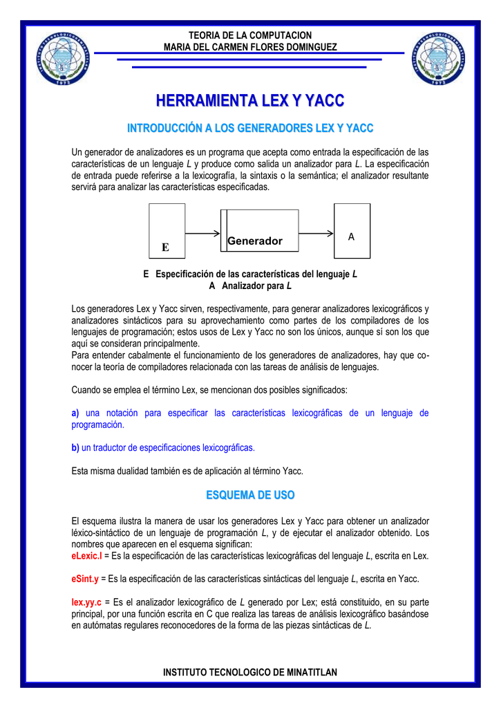 HERRAMIENTA LEX Y YACC