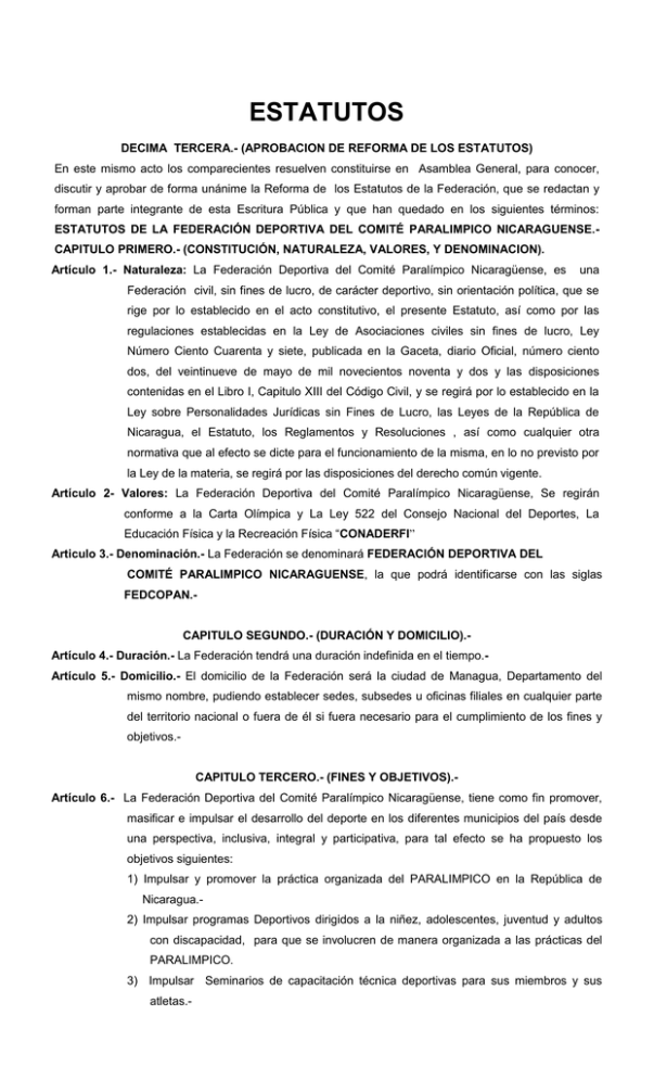 ESTATUTOS
