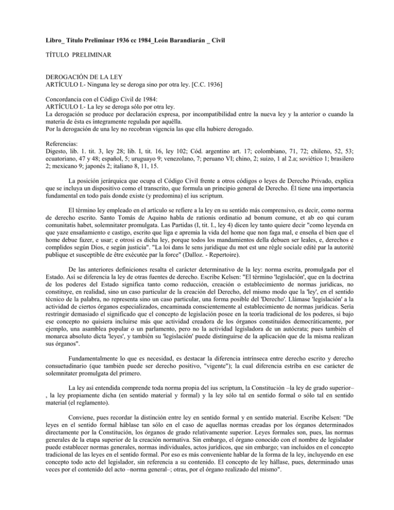 versión digital del libro escrito sobre título preliminar del código civil