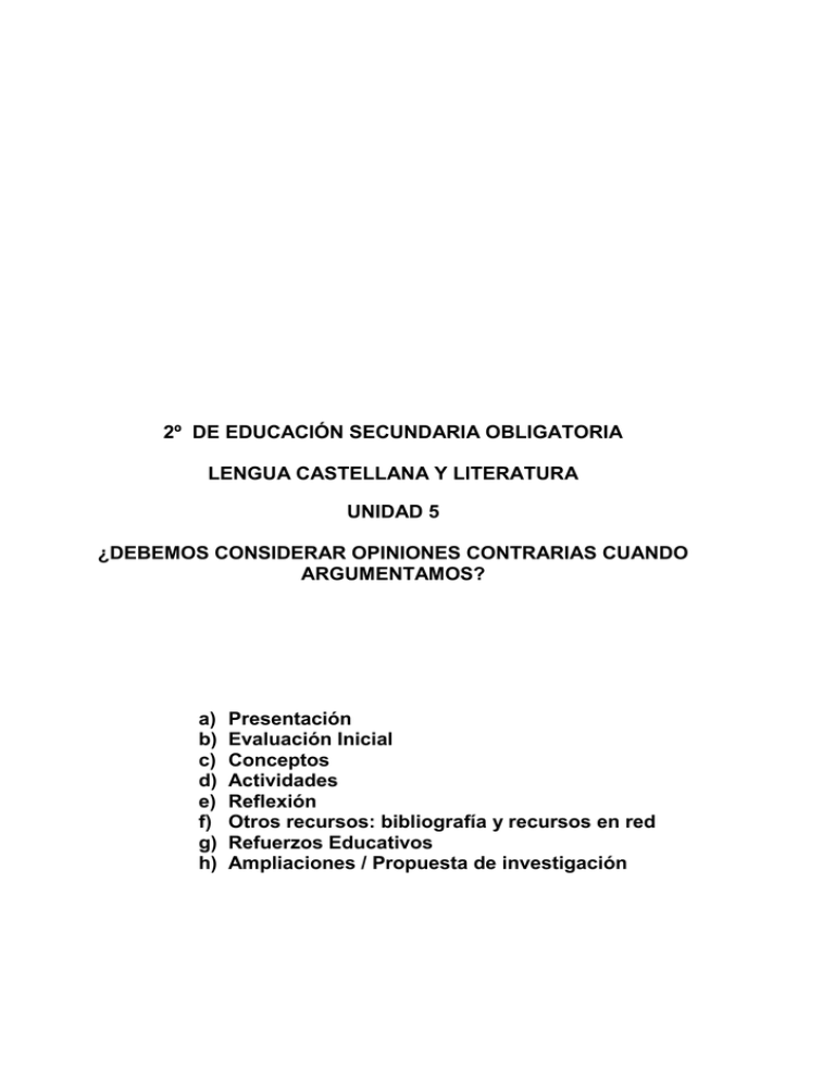 2º De EducaciÓn Secundaria Obligatoria Lengua Castellana Y Literatura