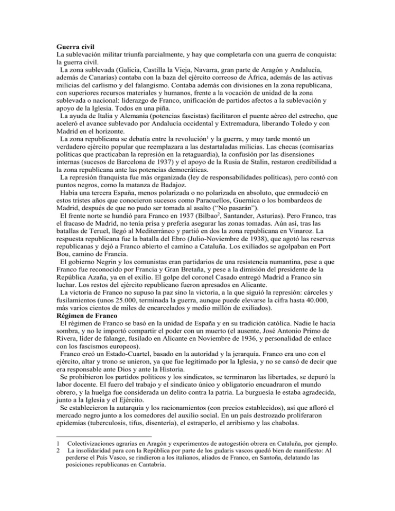 Guerra civil y franquismo