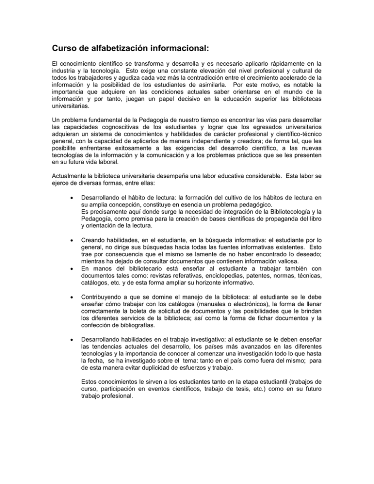 Programa de alfabetización informacional