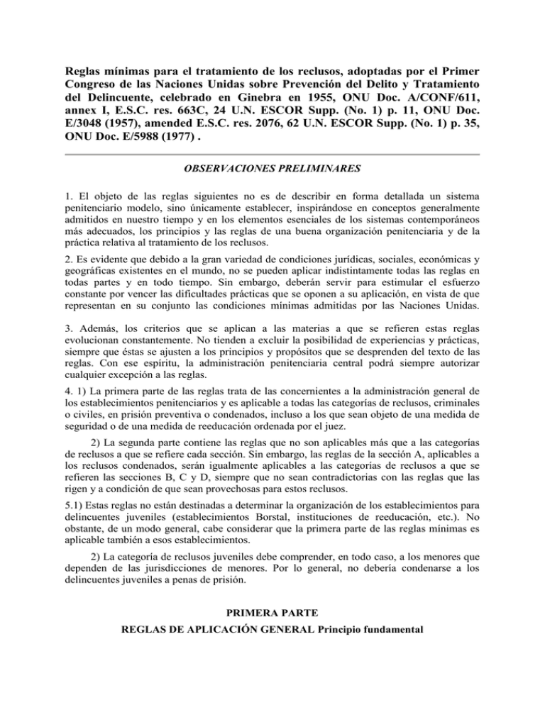 Reglas mínimas de Naciones Unidas