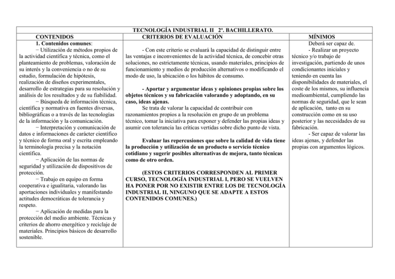 tecnología industrial 2º bach.