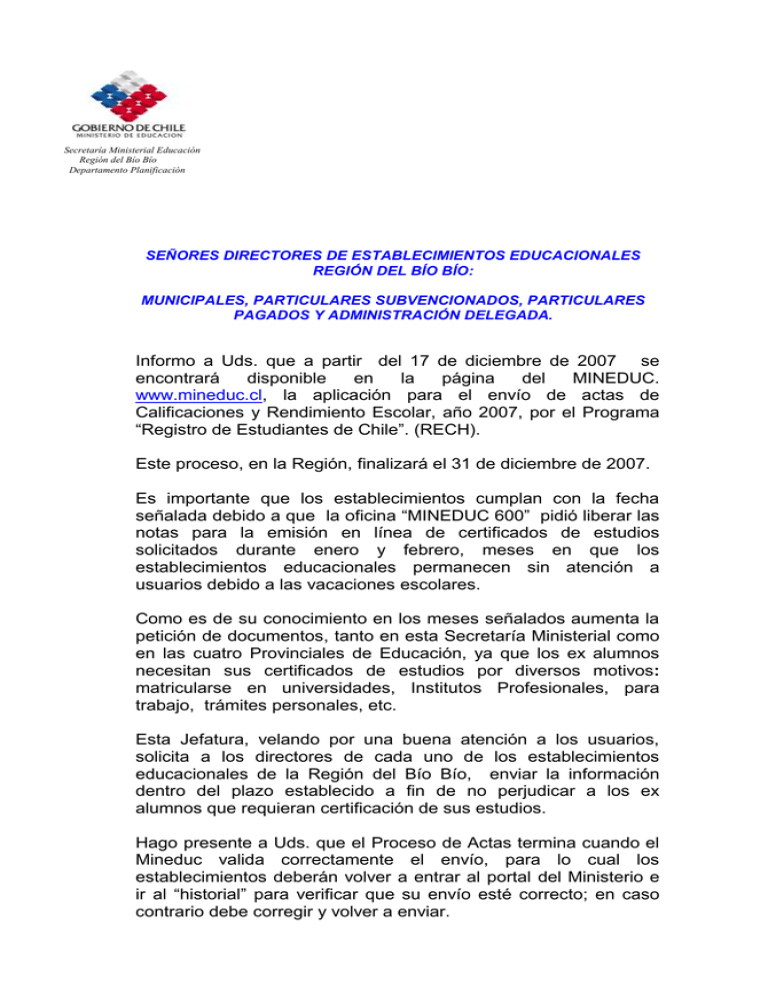 Secretaría Ministerial Educación