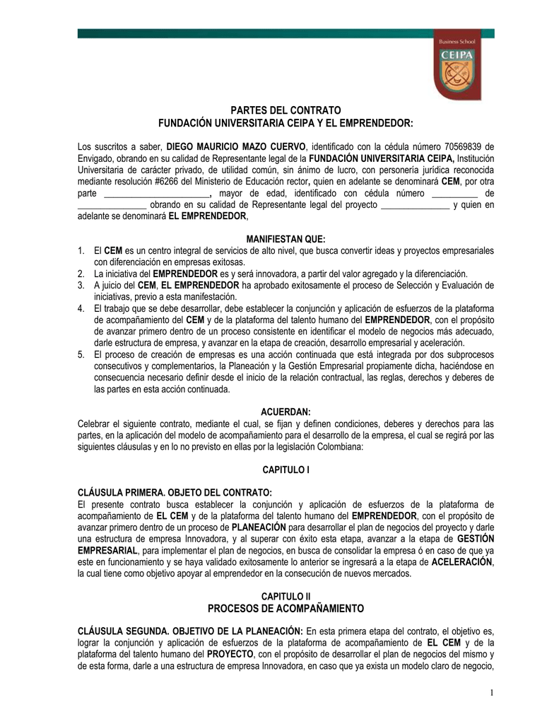 PARTES DEL CONTRATO