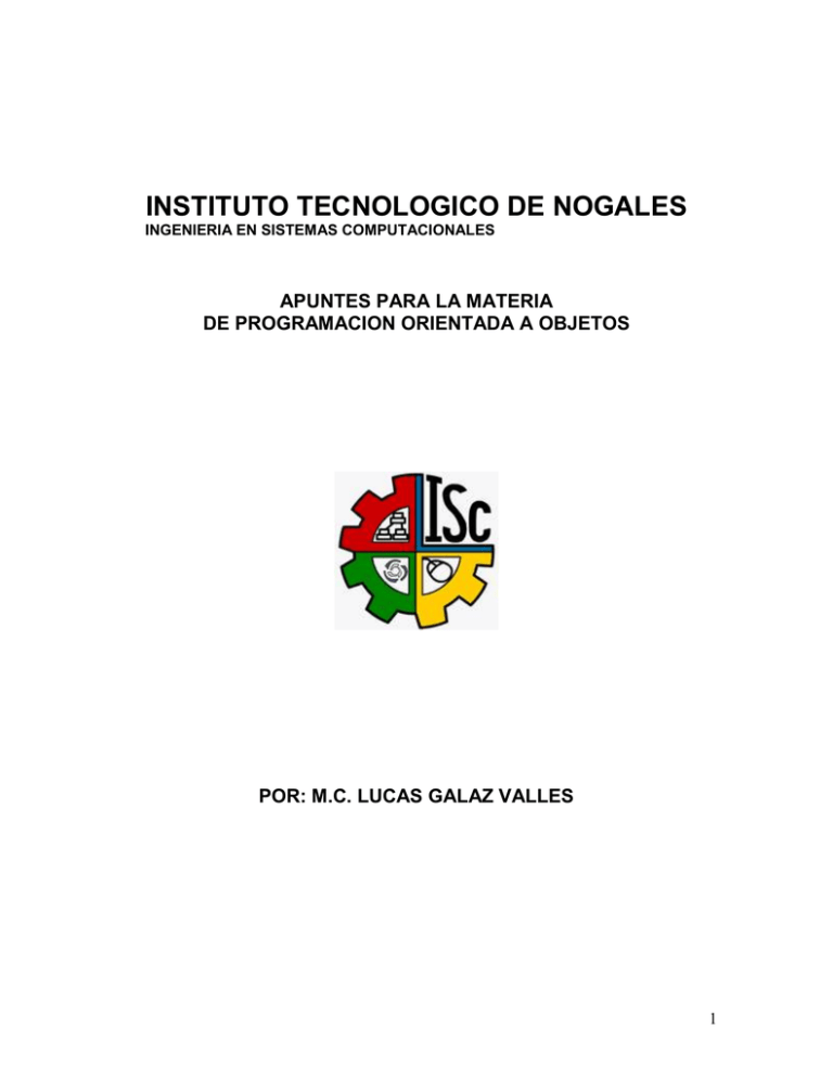 INSTITUTO TECNOLOGICO DE NOGALES APUNTES PARA LA MATERIA