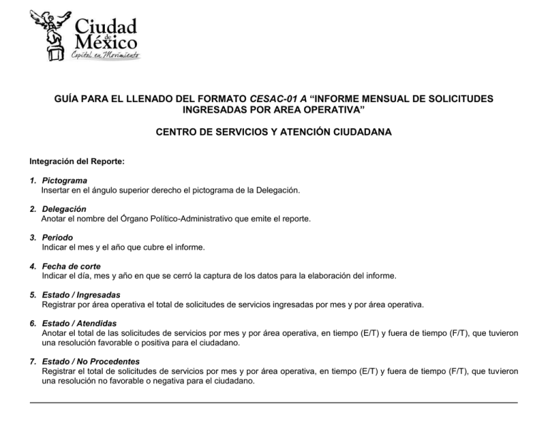 guía para el llenado del formato cesac