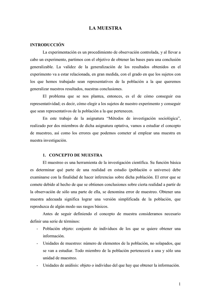 LA MUESTRA