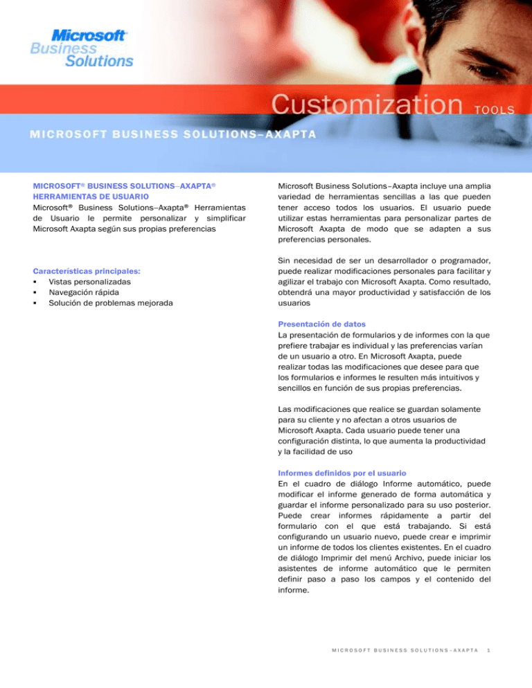 Downloadable Fact Sheet Axapta - A4 format