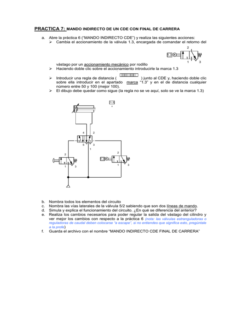 PRACTICA 7: MANDO INDIRECTO DE UN CDE
