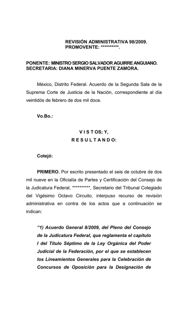 REVISIÓN ADMINISTRATIVA 8/99
