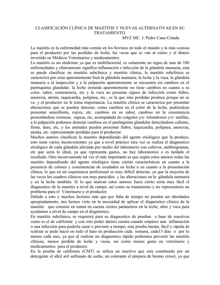 clasificación clinica de mastitis y nuevas alternativas - FMVZ-UNAM