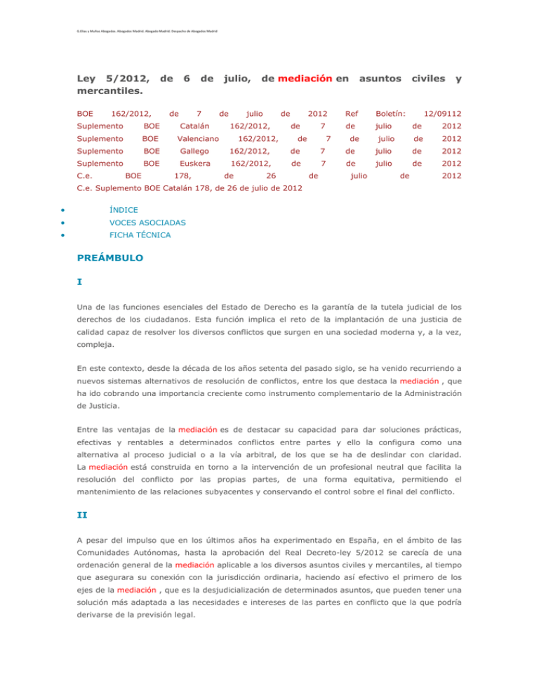 Ley de Mediación de Asuntos Civiles y Mercantiles
