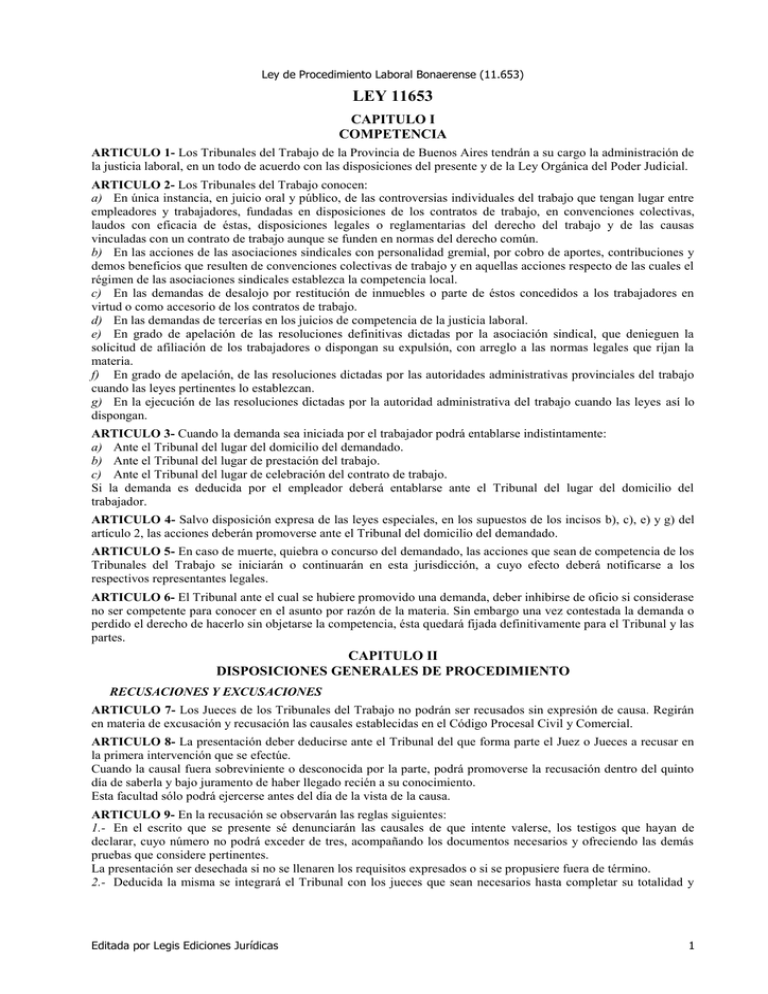 LEY 11653 - En Mantenimiento