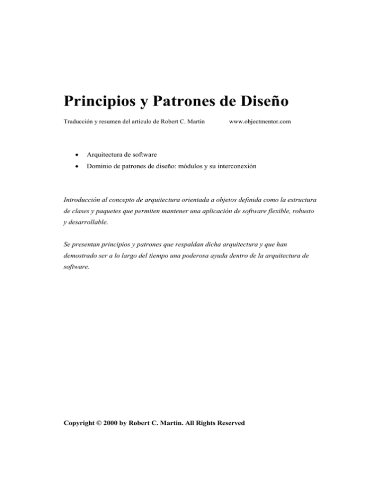 Principios y Patrones de Diseño - Departamento de Sistemas e
