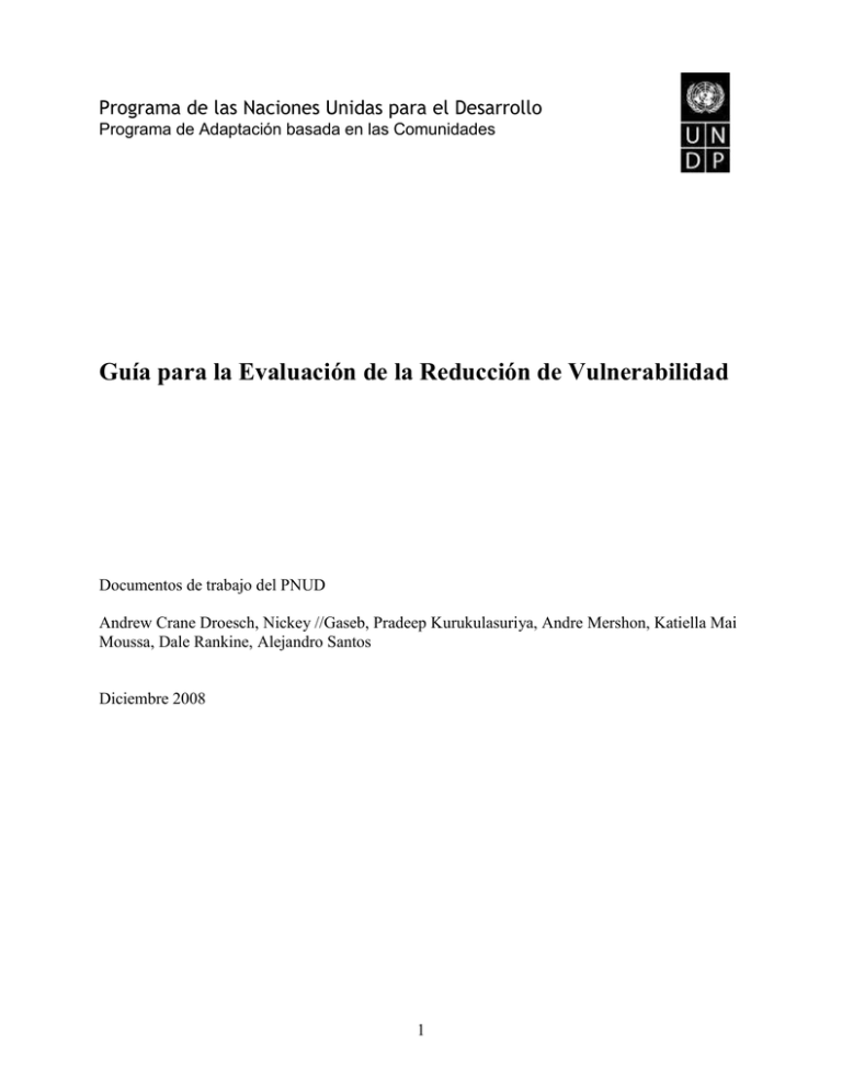 Guía para la Evaluación de la Reducción de Vulnerabilidad