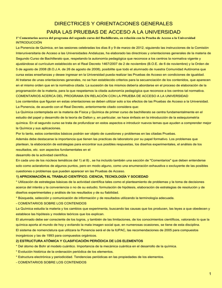 DIRECTRICES Y ORIENTACIONES GENERALES