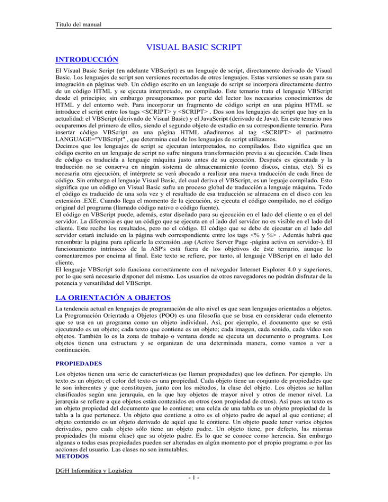Manual De Visual Basic Script