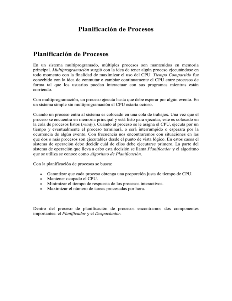 Planificacion de Procesos